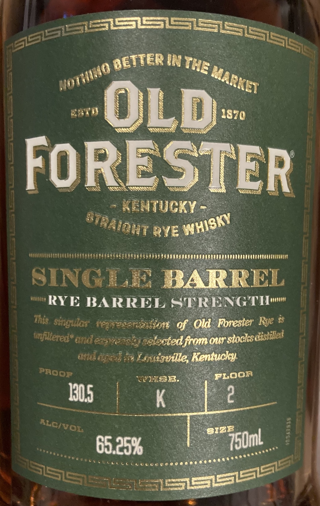 Old Forester Rye Barrel Strength Single Barrel In-Depth Review ...